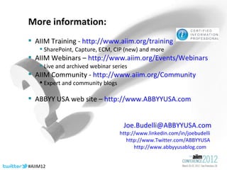 AIIM conference 2012 | PPT