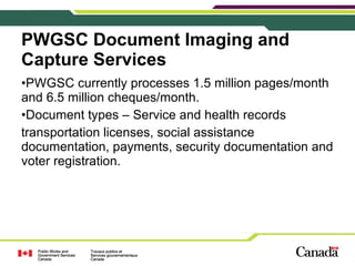 Document Imaging Initiatives in Government of Canada - PWGSC - October ...