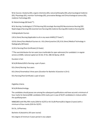 Aiims courses content | PDF