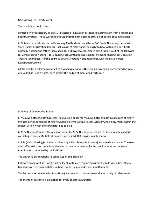 Aiims courses content | PDF