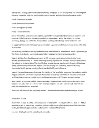 Aiims courses content | PDF