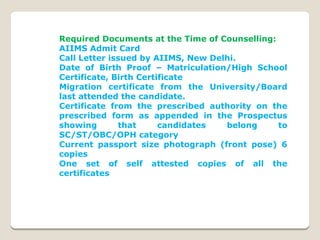 Aiims mbbs counseling_2017 | PPT
