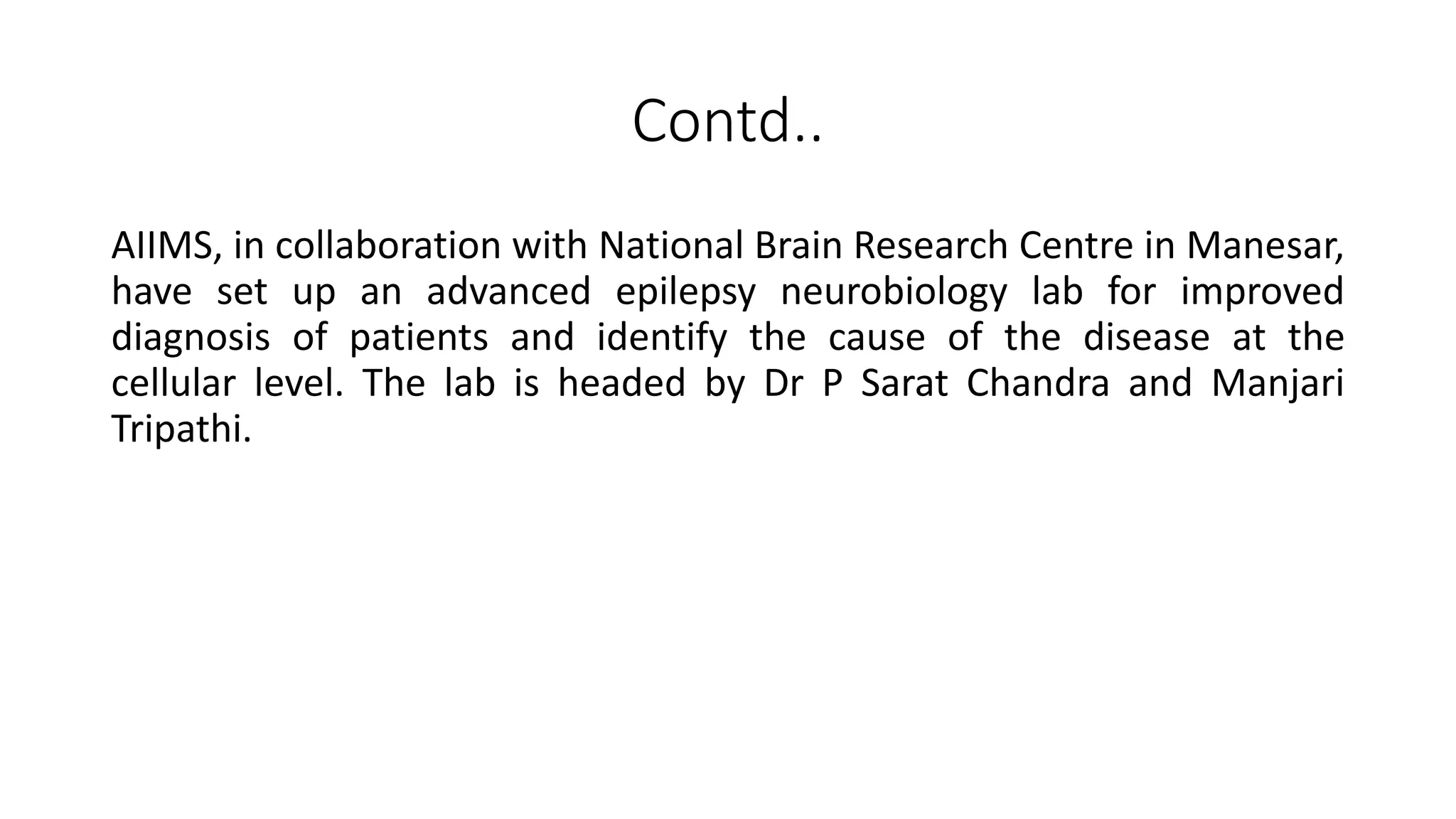 Aiims sets up epilepsy lab | PPT