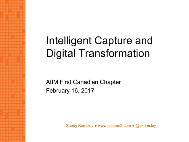 Intelligent Capture and Digital Transformation | PPT
