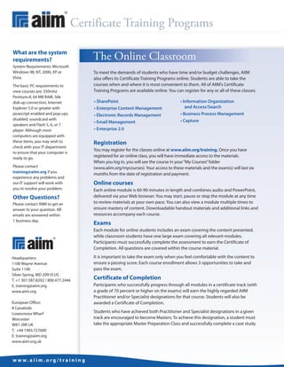 AIIM Training Brochure | PDF