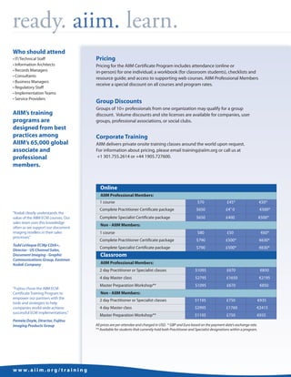 AIIM Training Brochure | PDF