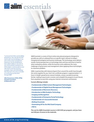 AIIM Training Brochure | PDF