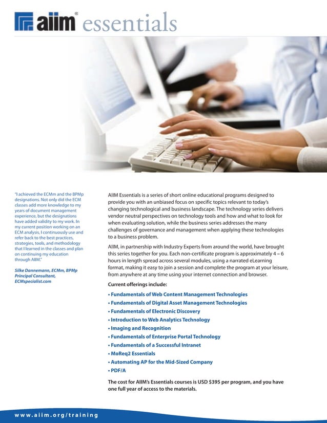 AIIM Training Brochure | PDF