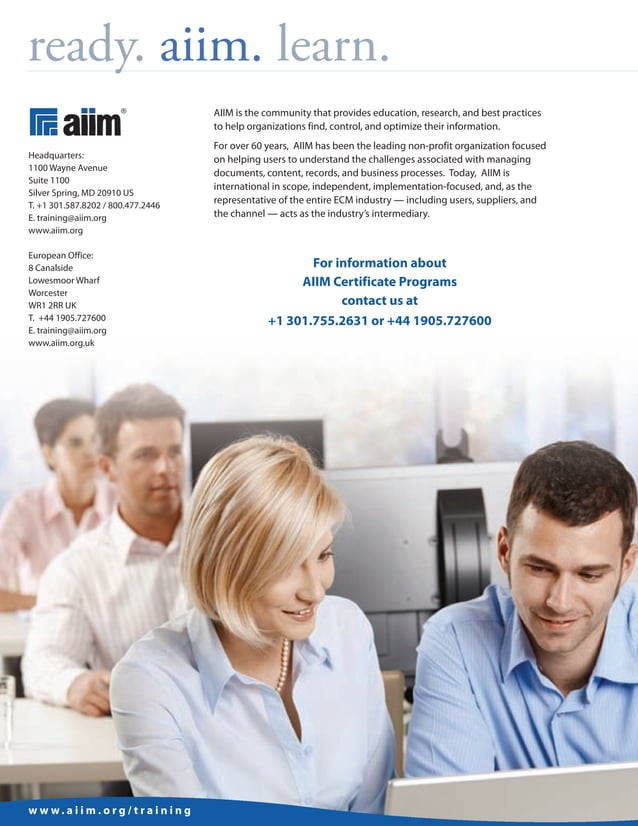 AIIM Training Brochure | PDF
