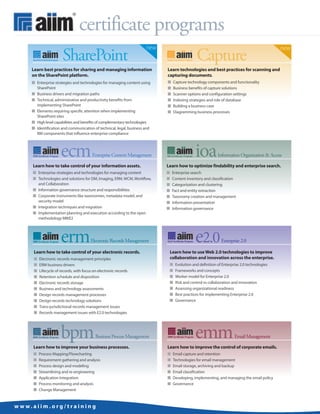 AIIM Training Brochure | PDF