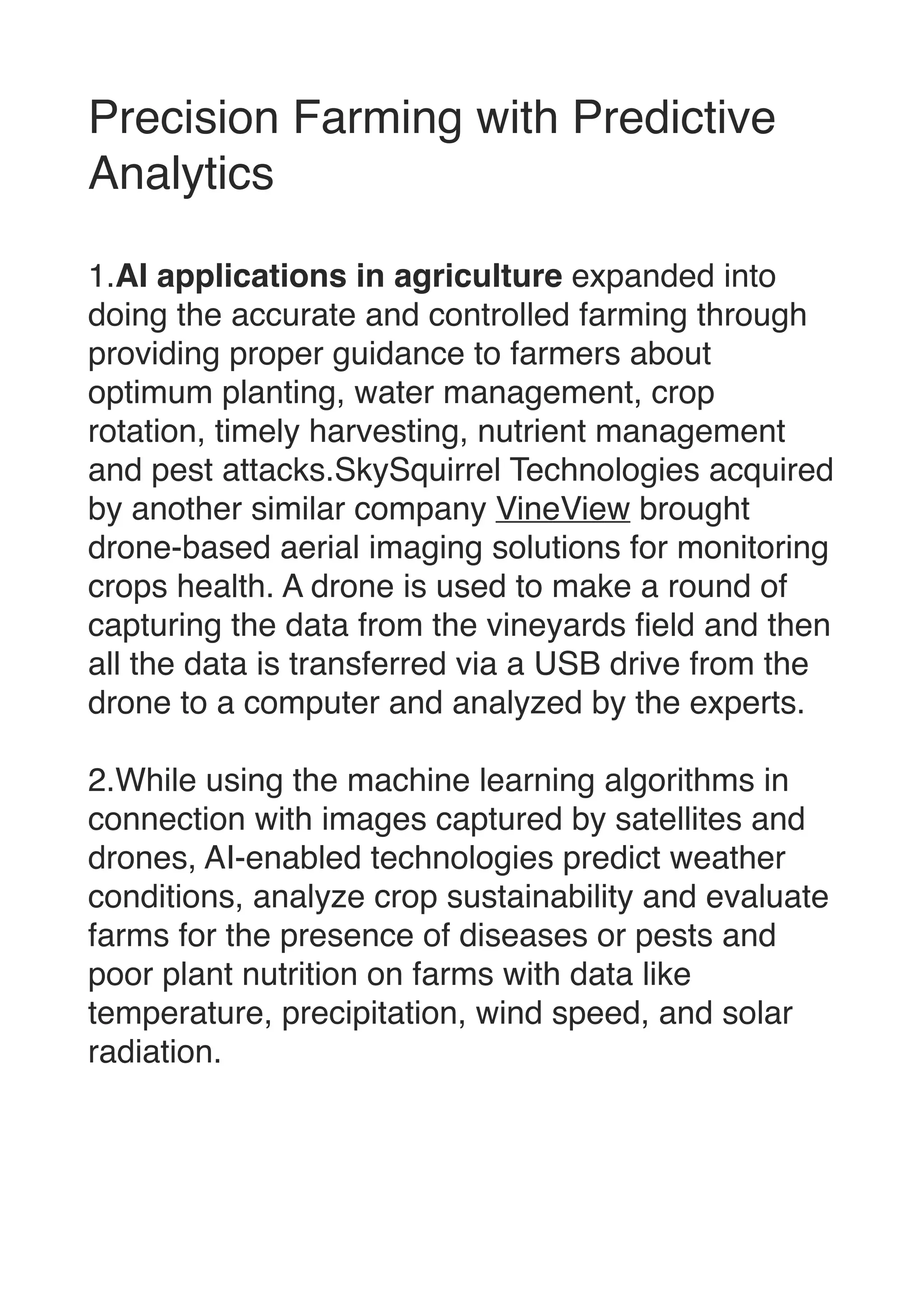 Artificial Intelligence in Agriculture | PDF