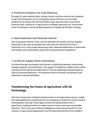 AI in Agriculture: Benefits, Use Cases & Impact on App Development | PDF