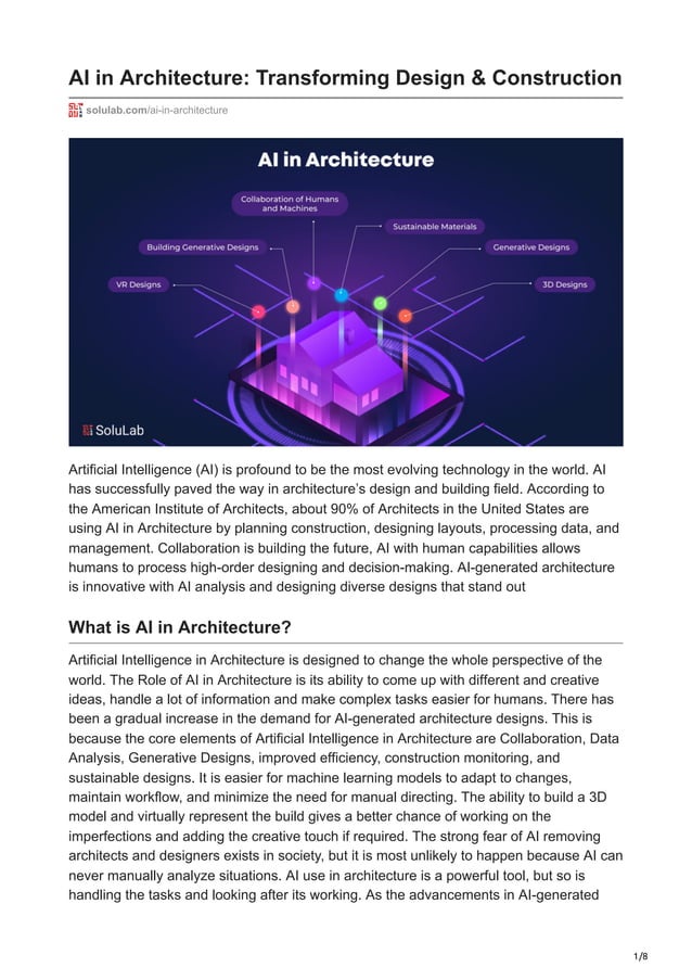 Ai In Architecture Transforming Design Amp Construction Pdf