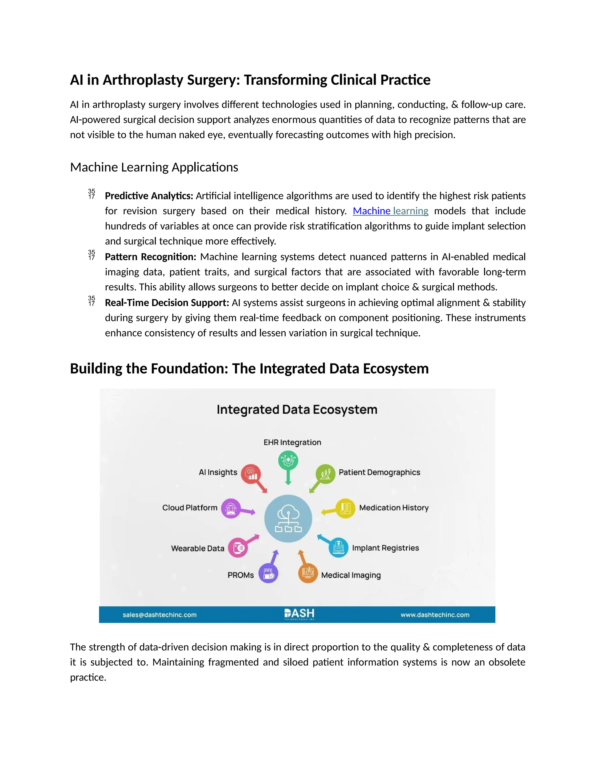 AI in Arthroplasty Surgery Data-Driven Decision Making.pptx