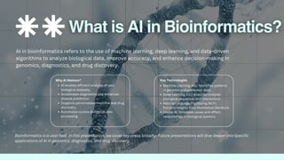 AI in Bioinformatics: How Artificial Intelligence is Revolutionizing Healthcare & Genetics | PPT