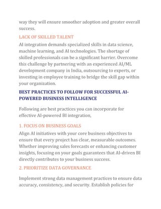 AI in Business Intelligence-Responsibility | PDF