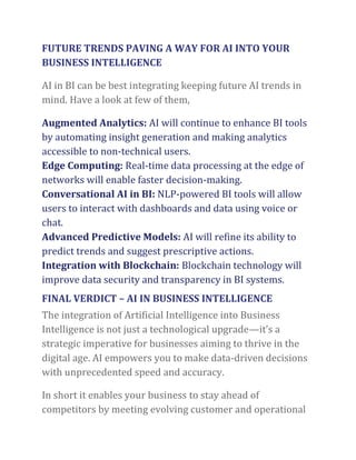 AI in Business Intelligence-Responsibility | PDF