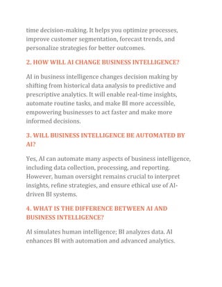 AI in Business Intelligence-Responsibility | PDF