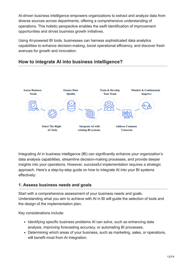 AI in Business Intelligence Impact use cases and implementation | PDF