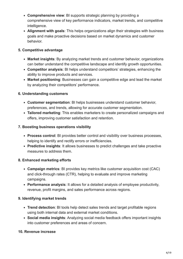 AI in Business Intelligence Impact use cases and implementation | PDF