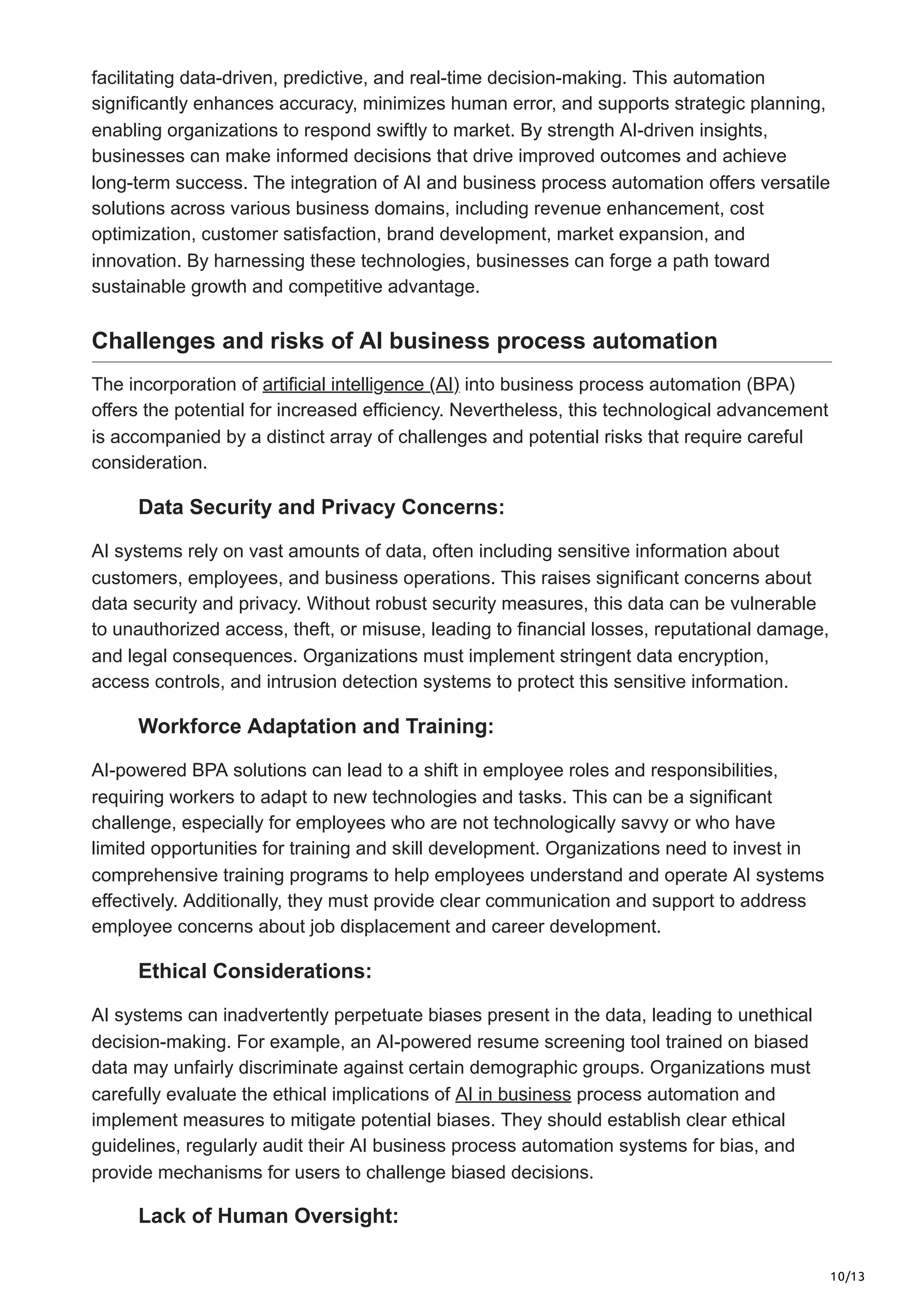 Ai In Business Process Automation Benefits Amp Use Cases Pdf