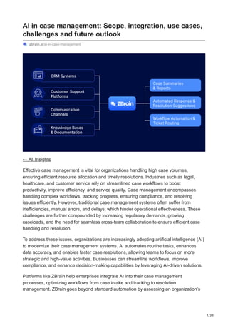 AI in case management: Scope, integration, use cases, challenges and future outlook | PDF