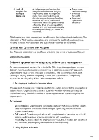 AI in case management: Scope, integration, use cases, challenges and ...