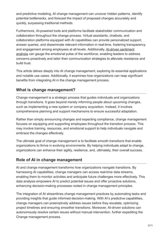 AI in Change Management Use Cases Applications Implementation and ...