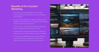 The Role & Benefits of AI in Content Marketing | PPT