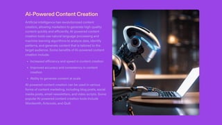 The Role & Benefits of AI in Content Marketing | PPT