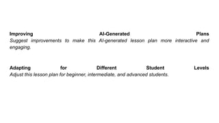AI in Curriculum Development and Lesson Planning | PPTX