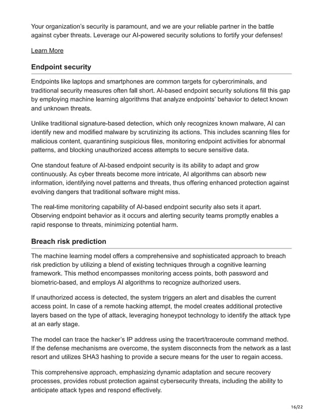 AI IN CYBERSECURITY: THE NEW FRONTIER OF DIGITAL PROTECTION | PDF ...