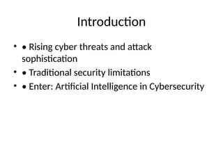 Ai In Cybersecurity Role Presentation Pptx