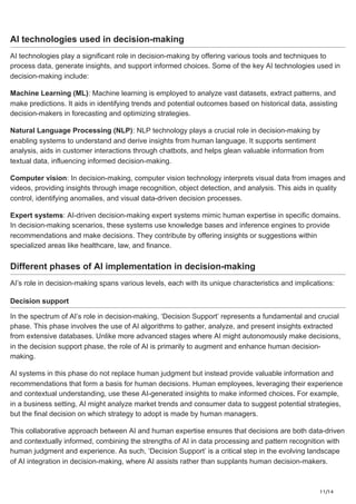 AI IN DECISION MAKING: NAVIGATING THE NEW FRONTIER OF SMART BUSINESS ...