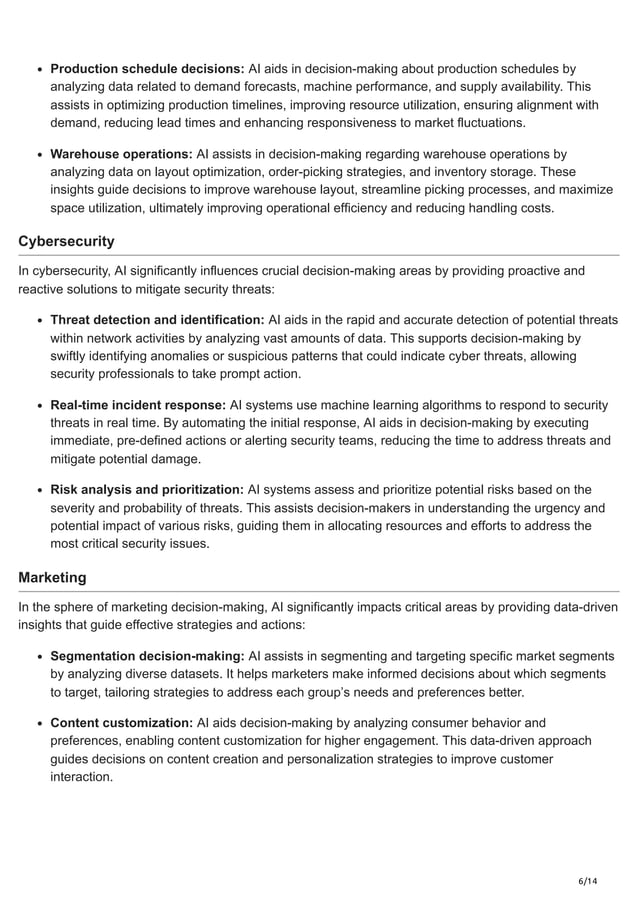 AI IN DECISION MAKING: NAVIGATING THE NEW FRONTIER OF SMART BUSINESS DECISIONS | PDF