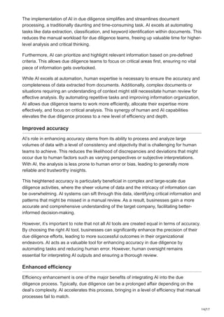Artificial Intelligence in due diligence | PDF