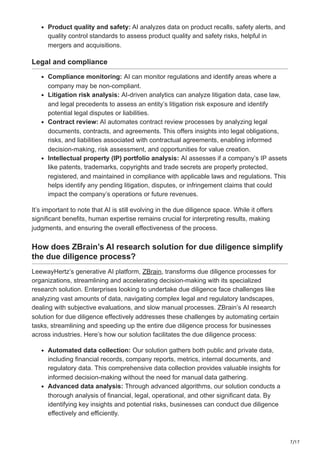 Artificial Intelligence in due diligence | PDF
