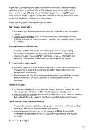 Artificial Intelligence in due diligence | PDF