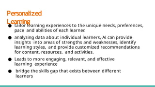 Artificial Intelligence in Education - General perspective | PPT