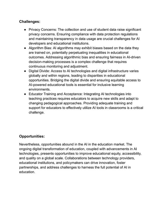 Ai In Education Market Advancing Educational Outcomes With Aipdf