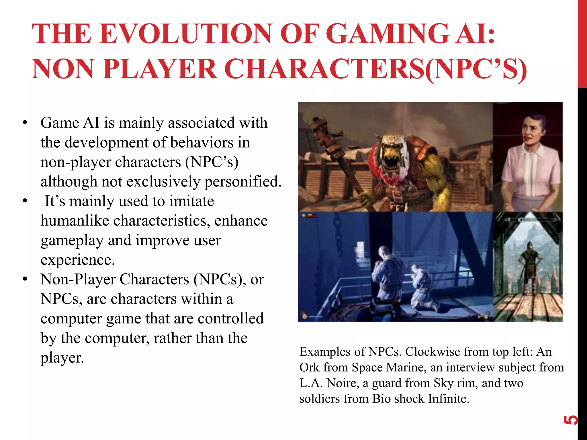 Artificial Intelligence in Gaming | PPTX