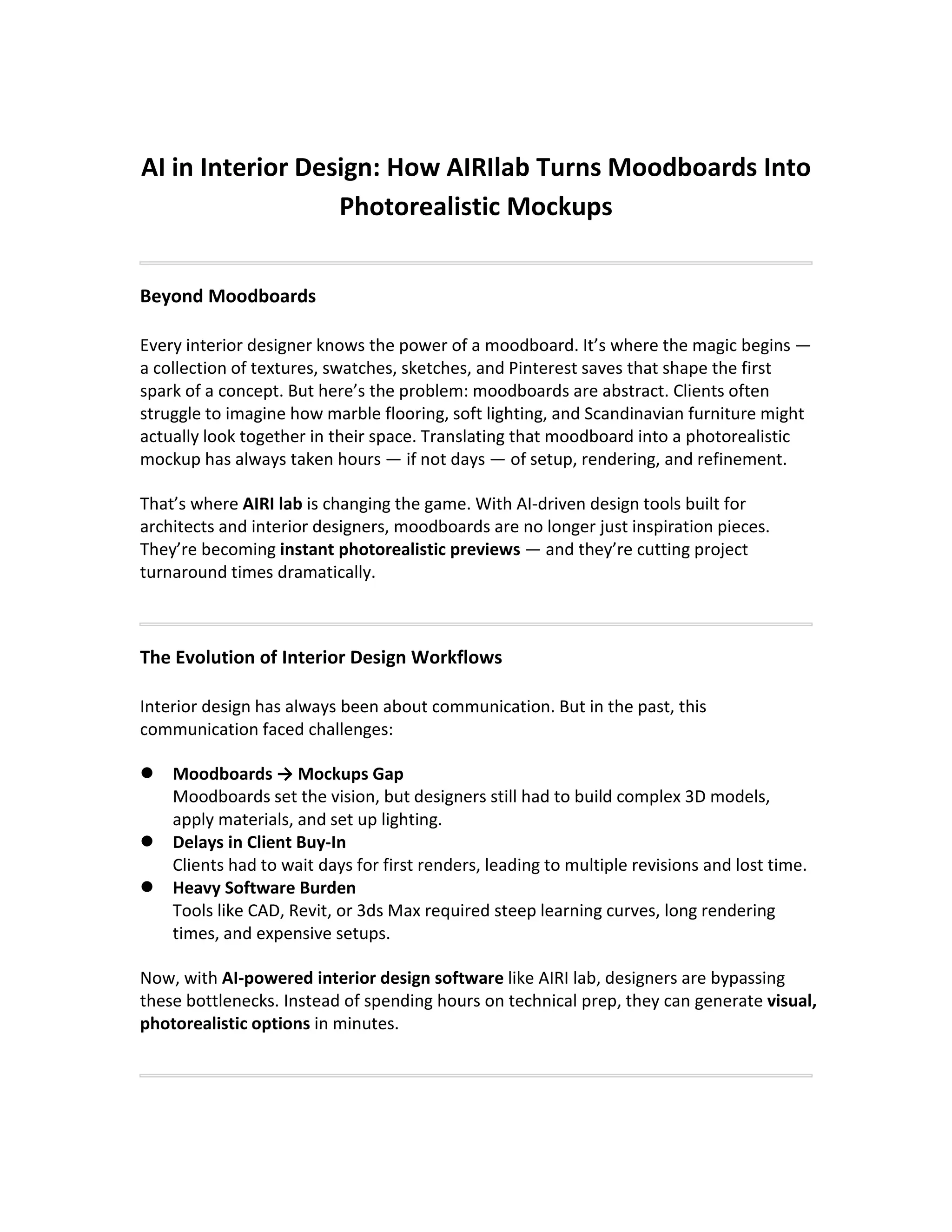AI in Interior Design: How AIRIlab Turns Moodboards Into Photorealistic ...