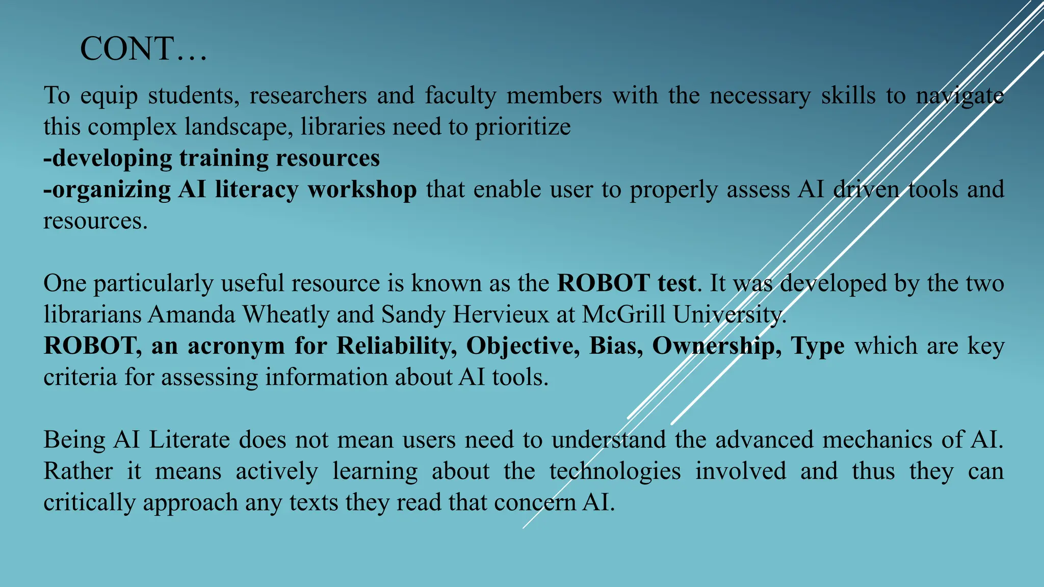 Artificial Intelligence(AI) for smart Library | PPTX