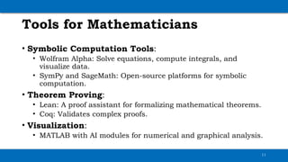 AI in Mathematics to Solve the Problems using AI Tools | PPTX