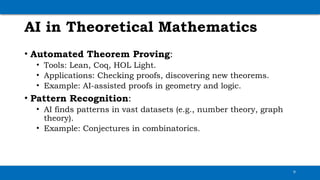 AI in Mathematics to Solve the Problems using AI Tools | PPTX