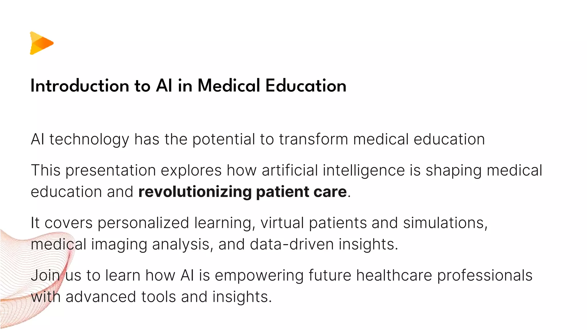 Artificial intelligence(AI) in Medical education | PPTX