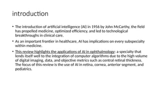 AI IN OPTHA...based on the recent article | PPTX