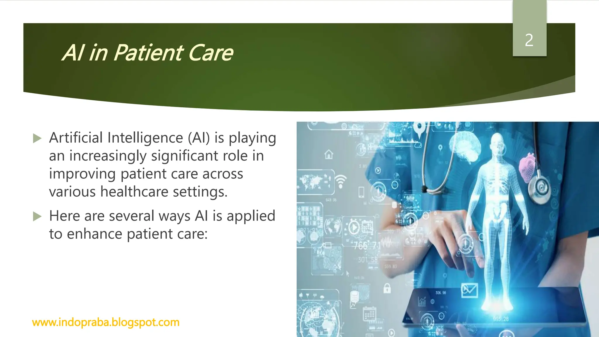 AI in Patient Care.pptx Artificial Intelligence in Patient Care | PPTX