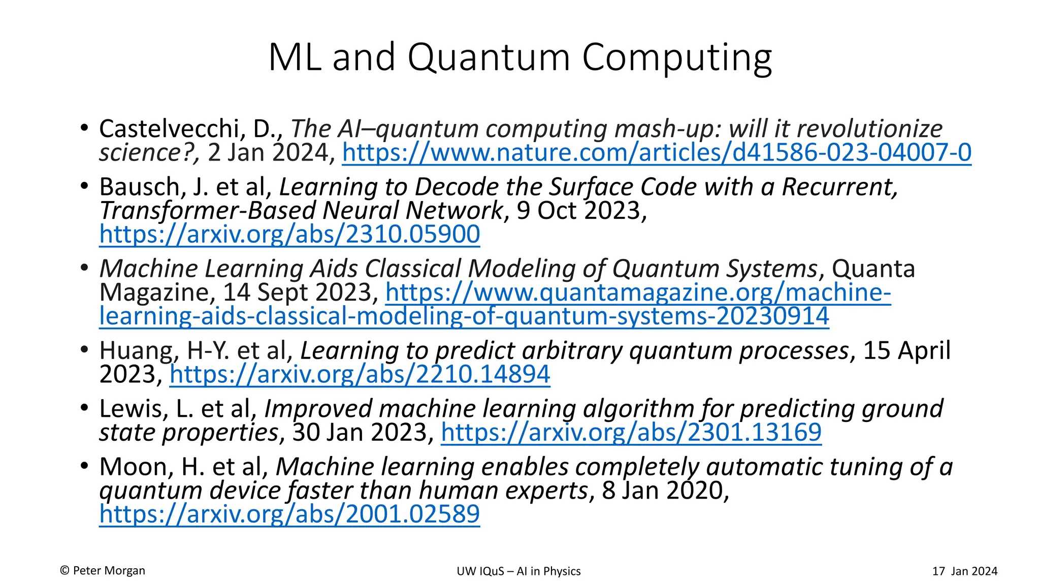 AI in Physics - University of Washington 2024 | PPTX