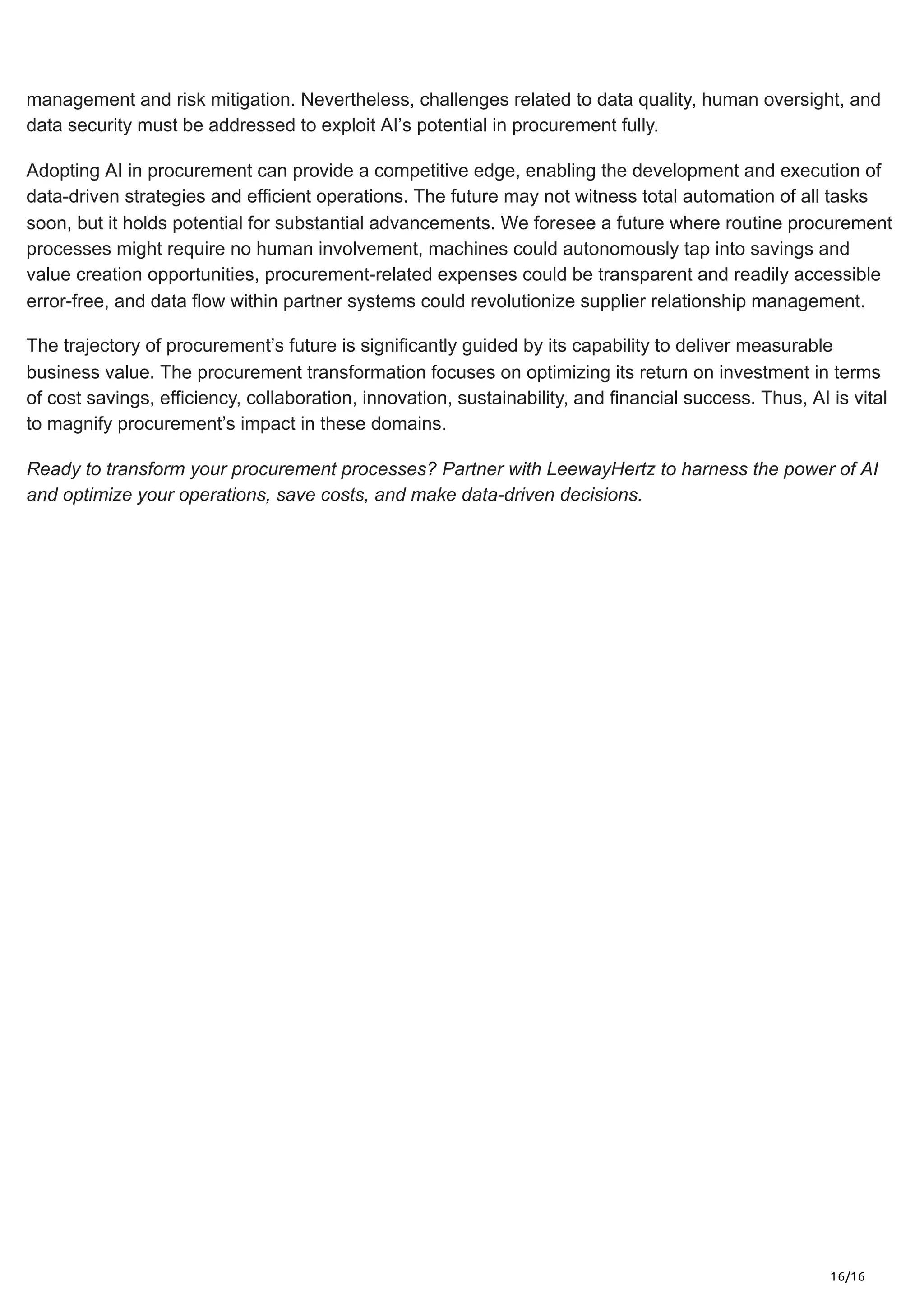 Ai In Procurement Redefining Efficiency Through Automation Pdf
